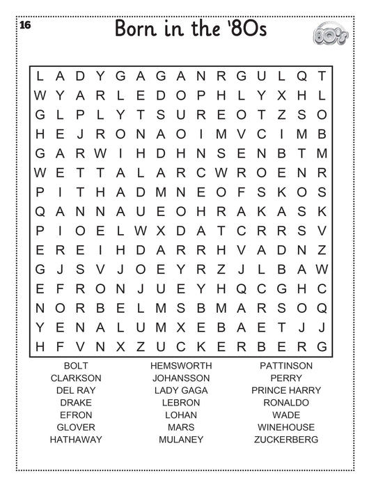 1980s Word Search: Eighties Word Games with 101 Large-Print Puzzles ...