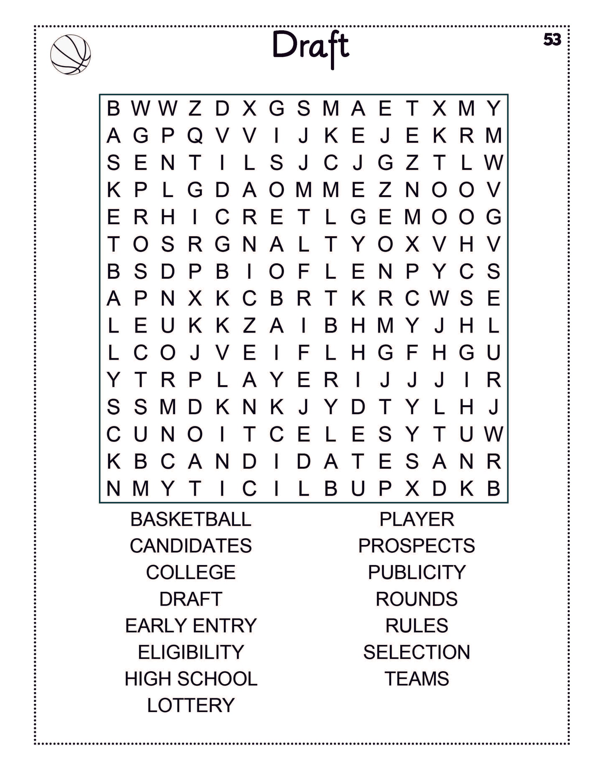 Basketball Word Search – Dylanna Press
