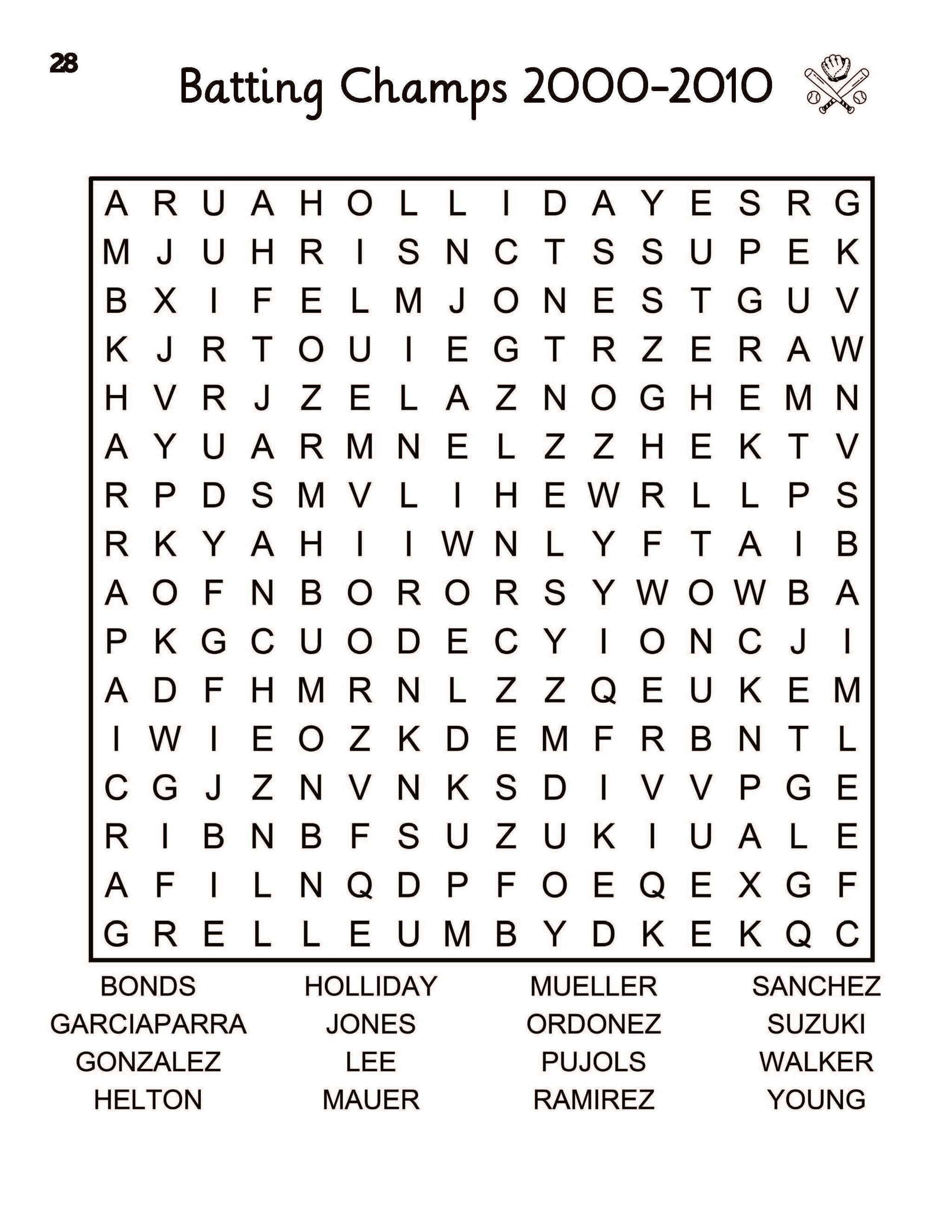 Baseball Word Search Large Print – Dylanna Press