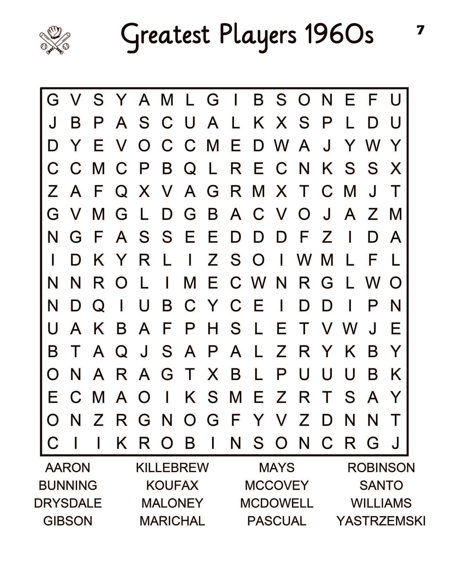 Baseball Word Search Large Print Dylanna Press